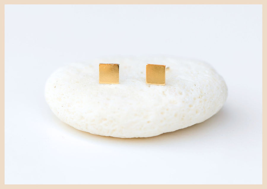 Gold Square Stud Earrings – Anna Shae Jewelry